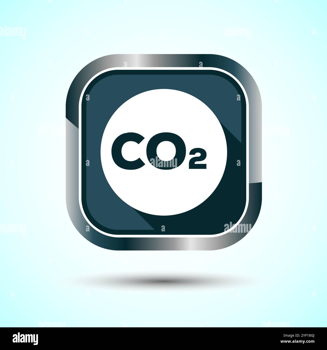 Carbon dioxide icon design illustration, Reduce co2 gas icon, Blue Color Round Button Design ...