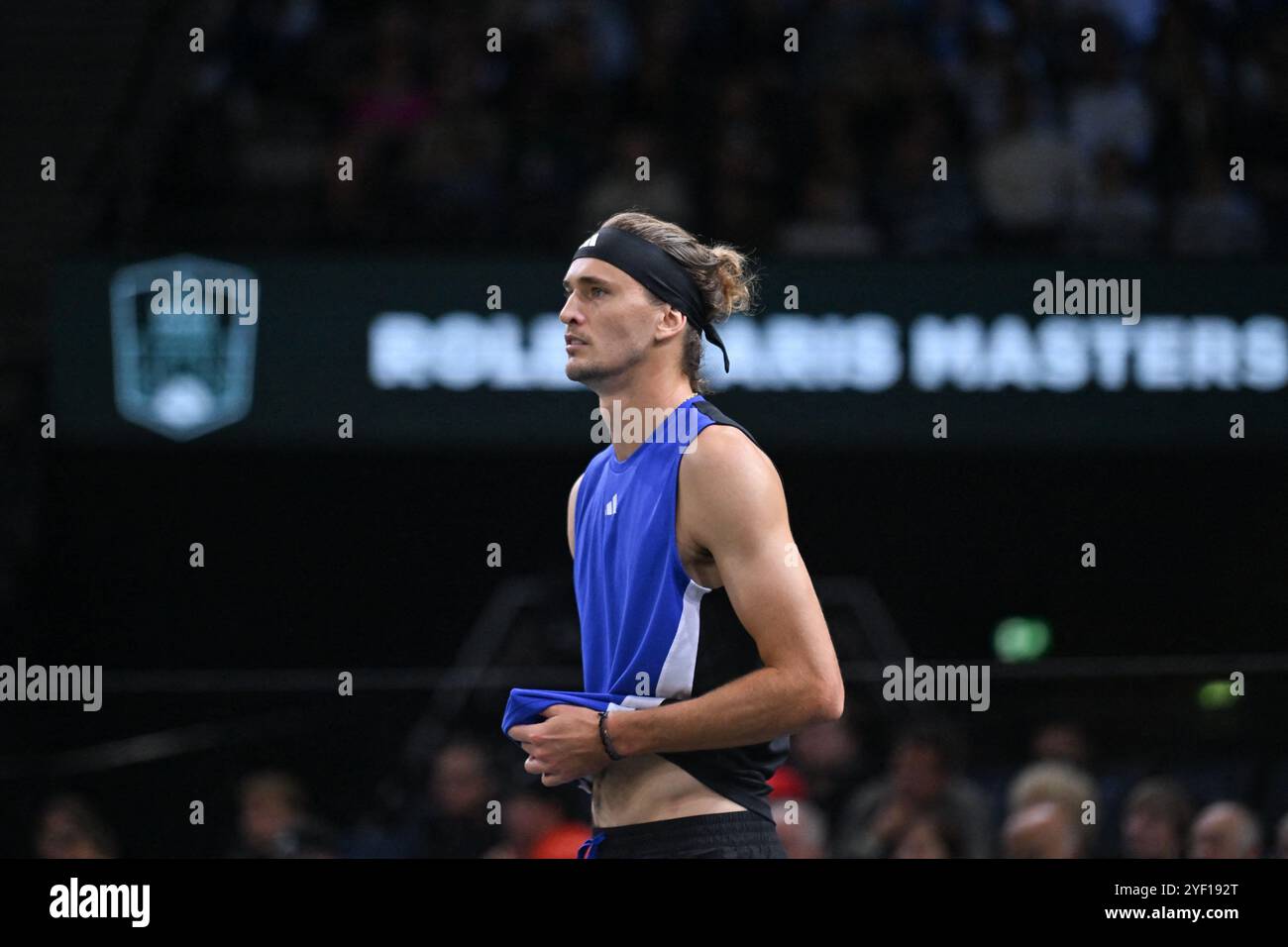 Paris, France. 02nd Nov, 2024. German tennis player, Alexander Zverev against Holger Rune during ...