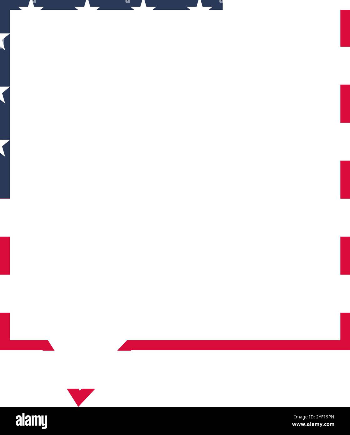 Vector illustration of square speech bubble frame in colors of USA flag ...