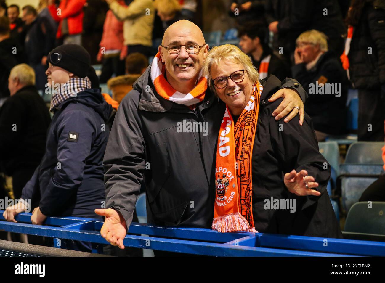 Blackpool fans celebrate the teams win following the Emirates FA Cup ...