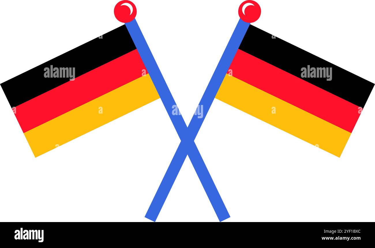 A vibrant vector illustration of German flags in a cartoon style ...