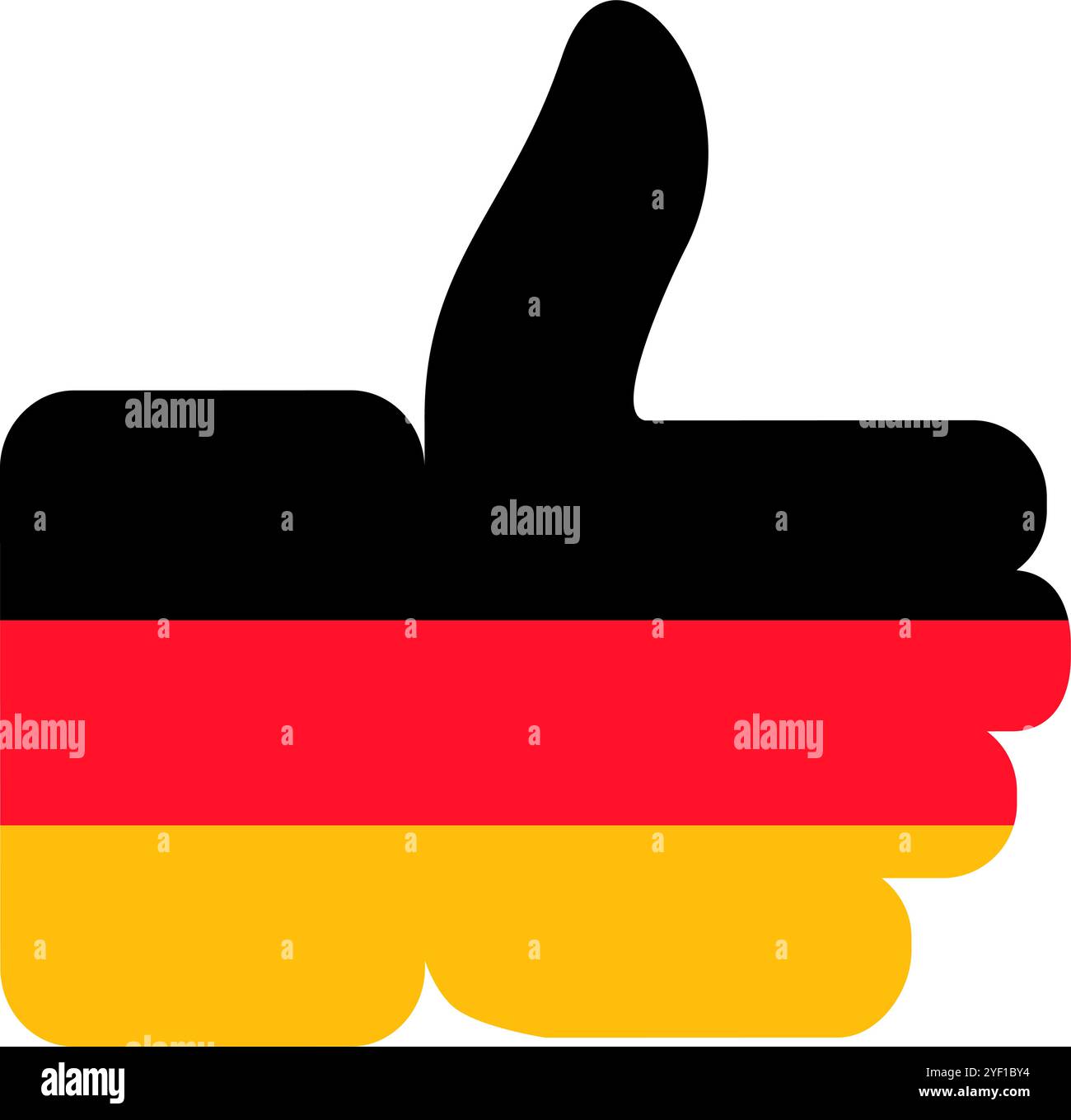 A vibrant vector illustration of a thumb up symbol in colors of German ...