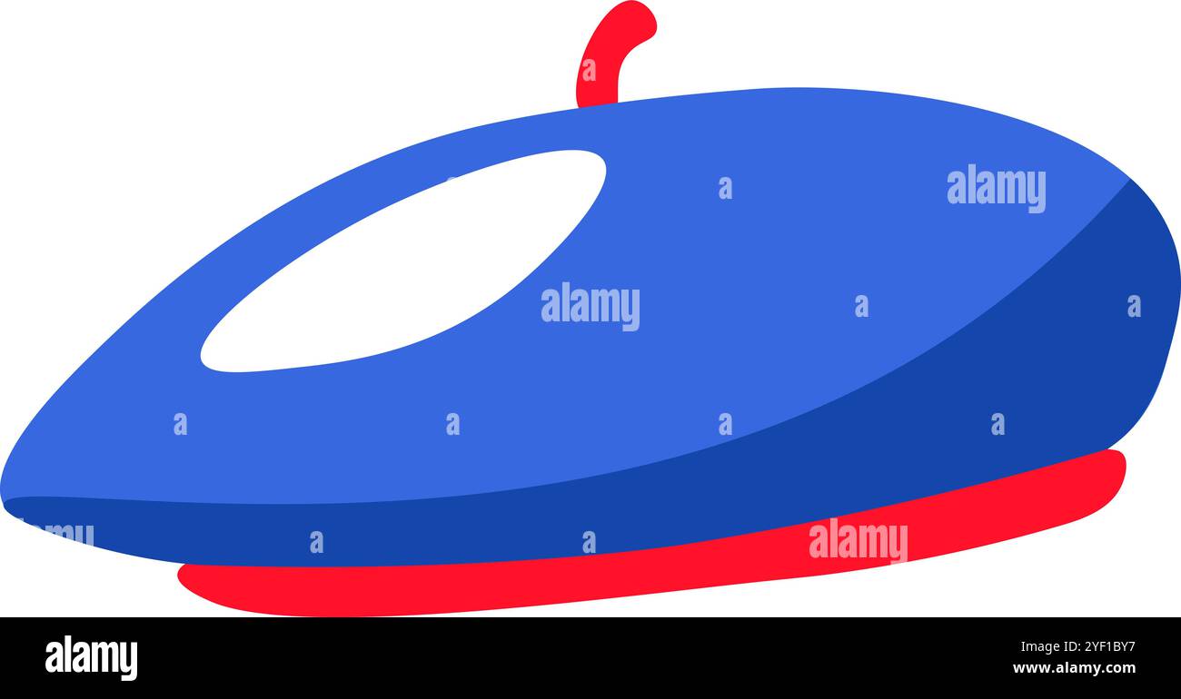 A vibrant vector illustration of an elegant beret in colors of French ...