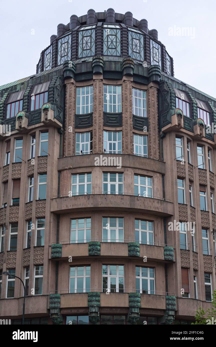 The iconic façade of the Rokoko Palace, designed by Art Nouveau and ...