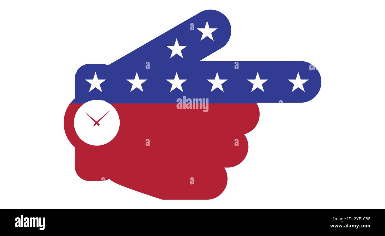 Pointing finger. Direction to the voting place. American elections ...