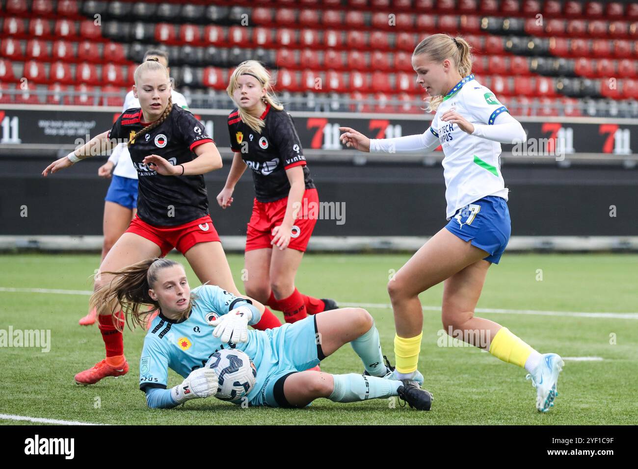 Rotterdam, Netherlands, November 2nd 2024: Goalkeeper Anouk Van Der Klooster (1 Excelsior ...
