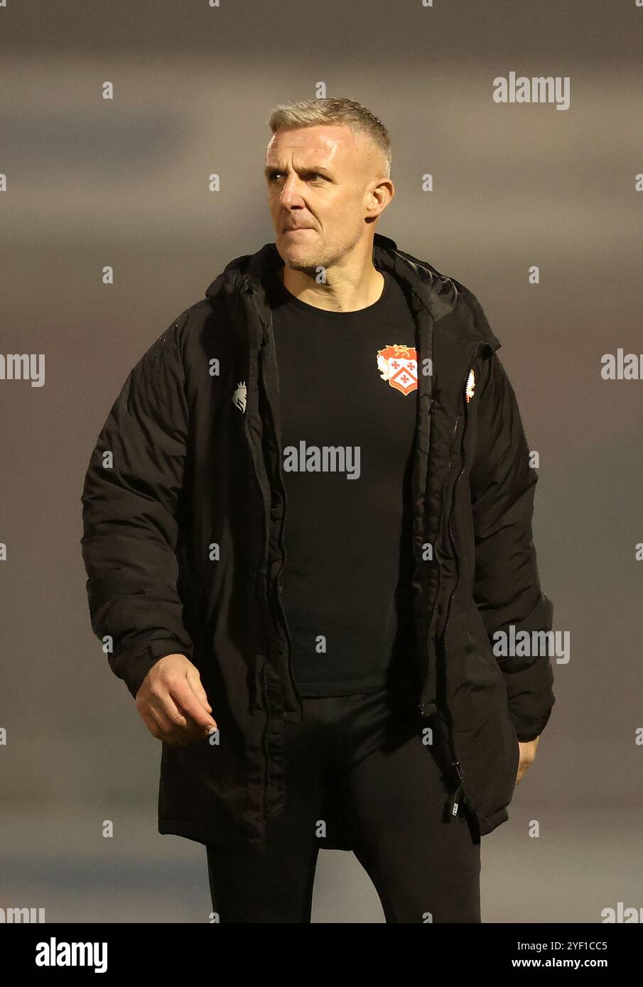 Kettering Town manager Richard Lavery during their side's warm up ...