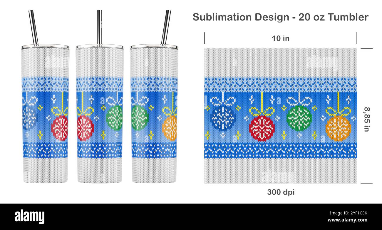 Funny Knitted Christmas balls pattern. Seamless sublimation template ...