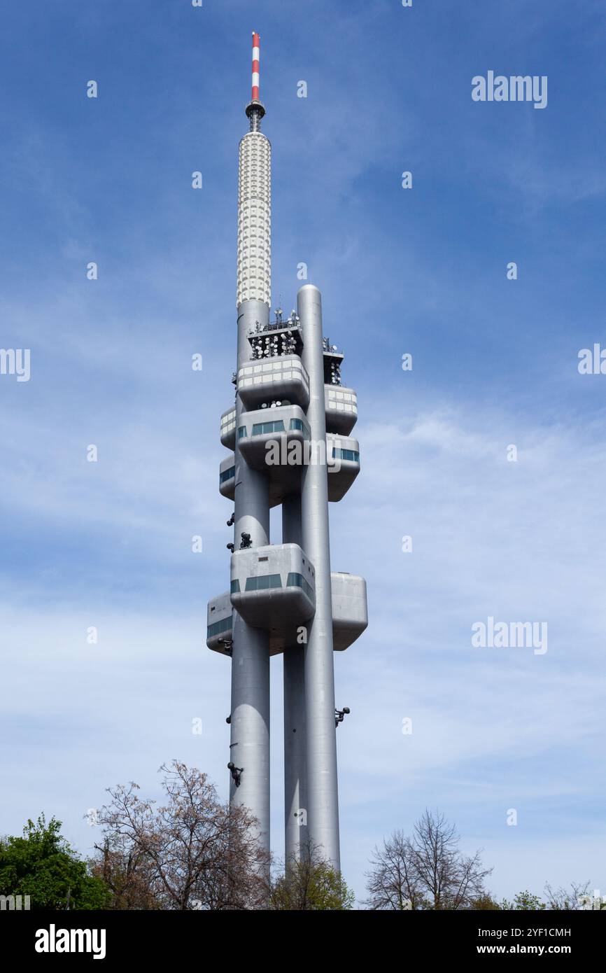 Žižkov Television Tower, the iconic transmitter tower overlooking the ...