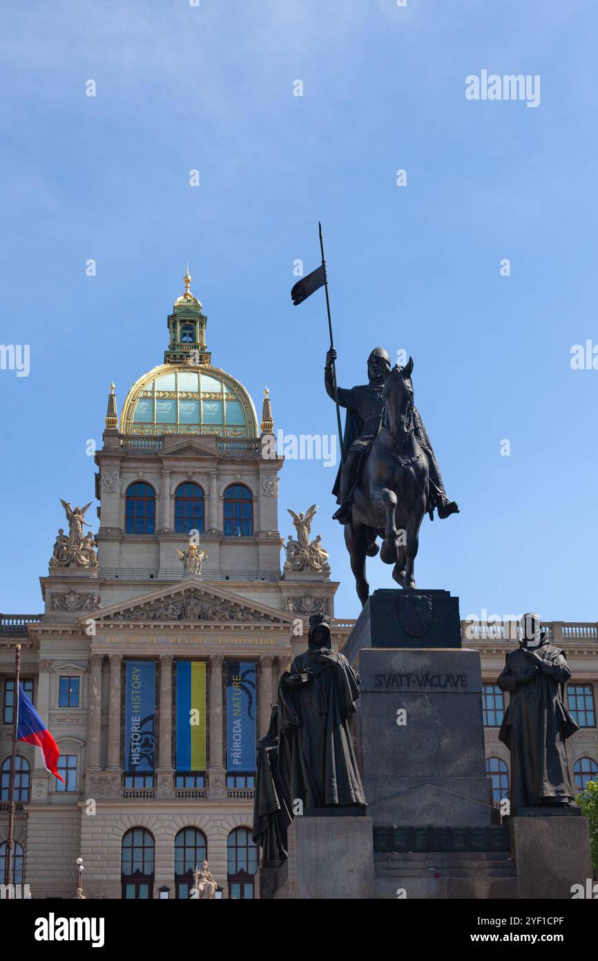 The Statue of Saint Wenceslas, located in front of Prague's National ...