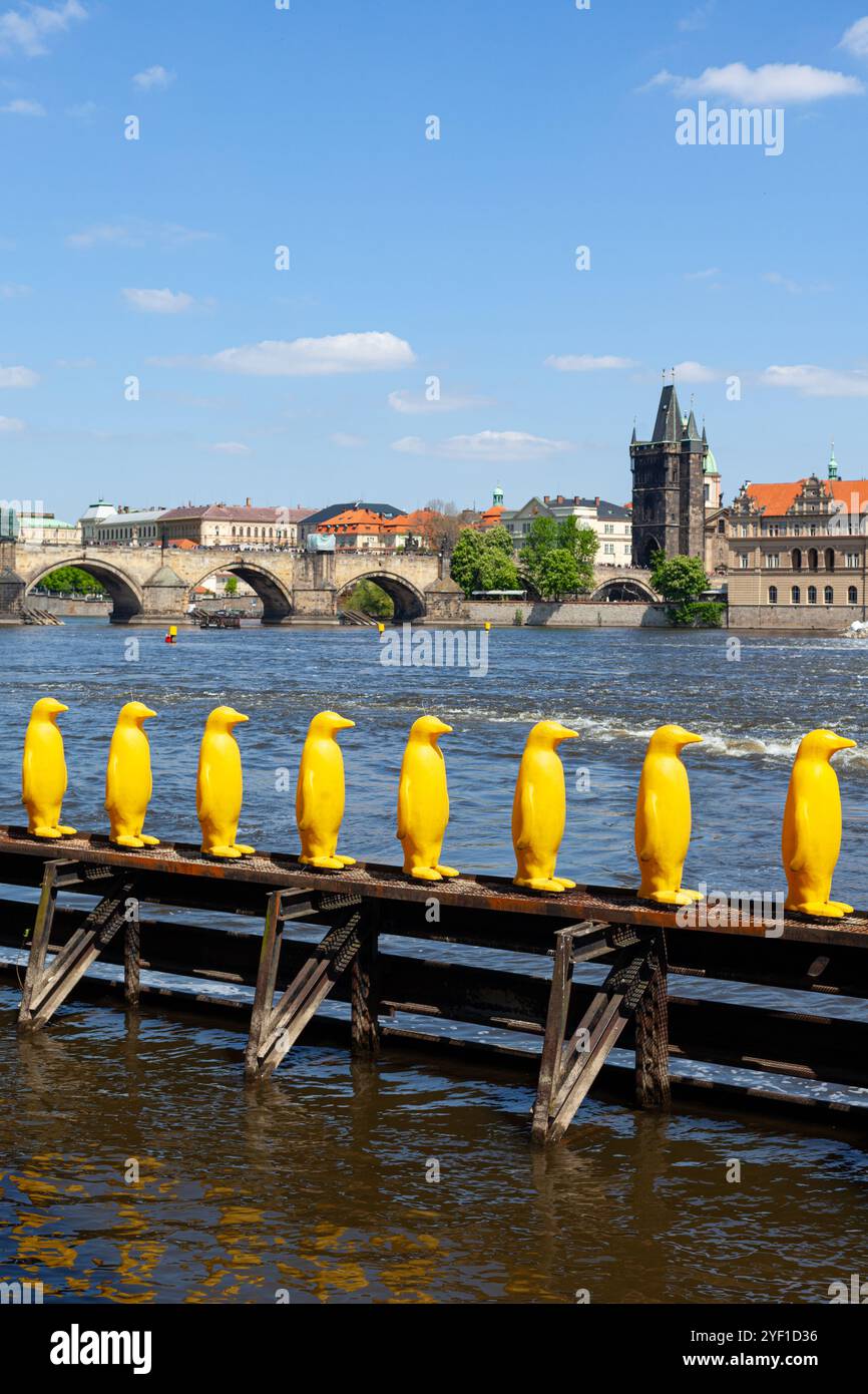 The Yellow Penguins installation created by the Cracking Art Group ...