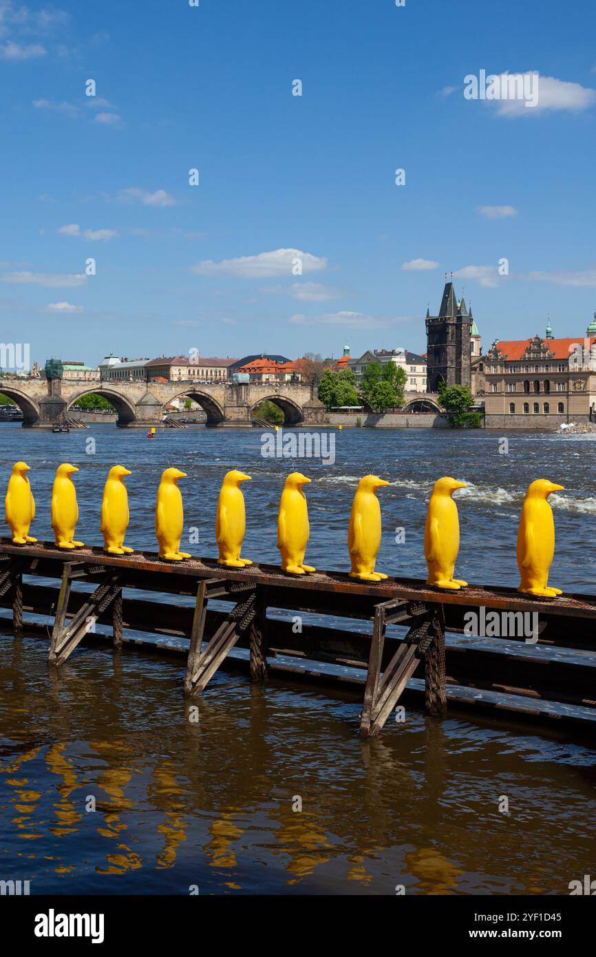 The Yellow Penguins installation created by the Cracking Art Group ...