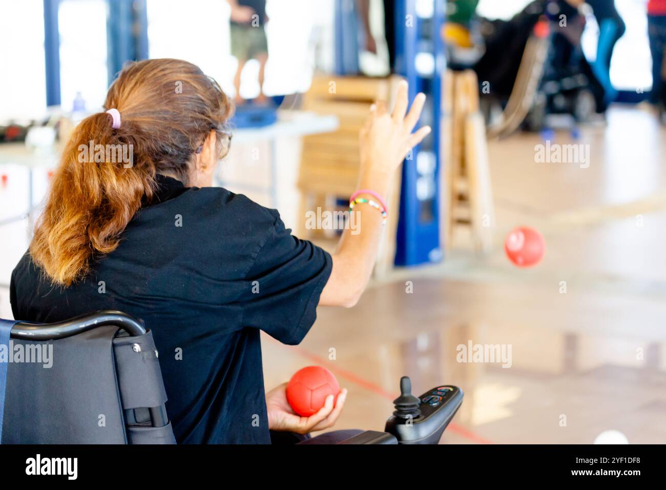 Disabled people playing boccia, a paralympic sport Stock Photo - Alamy