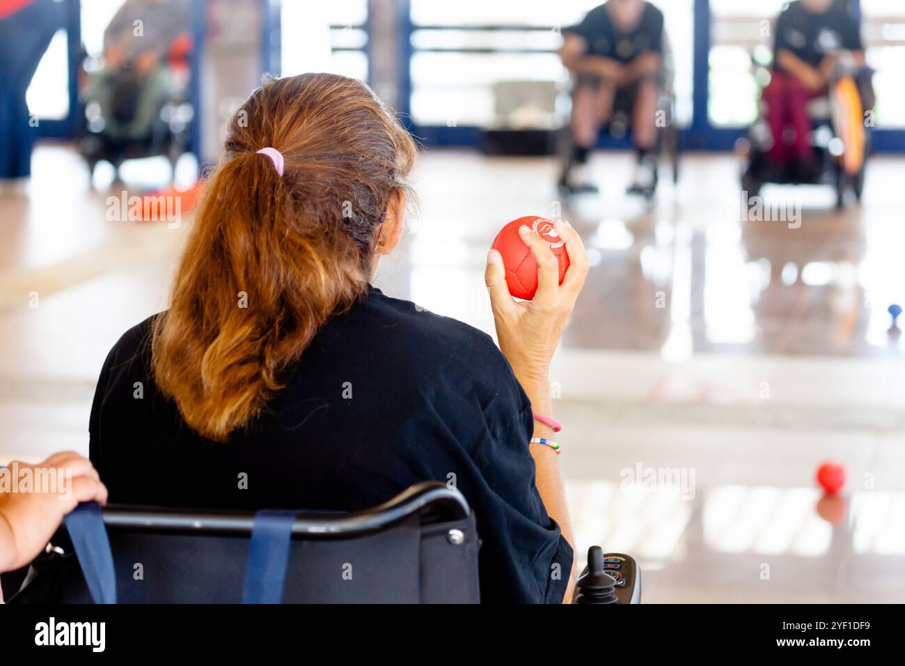 Disabled people playing boccia, a paralympic sport Stock Photo - Alamy