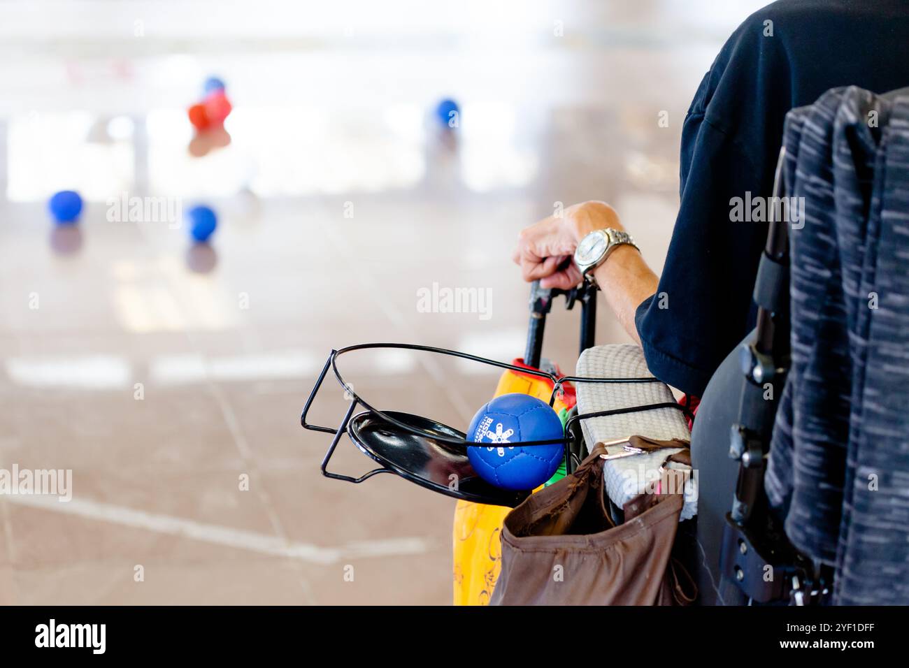 Disabled people playing boccia, a paralympic sport Stock Photo - Alamy