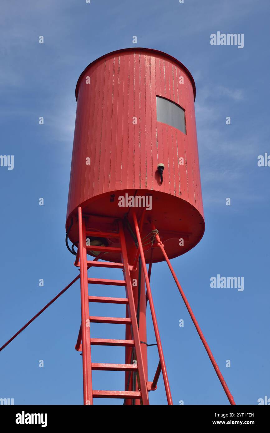 The Red Rocket lighthouse on the bank of the Fowey River, Fowey ...