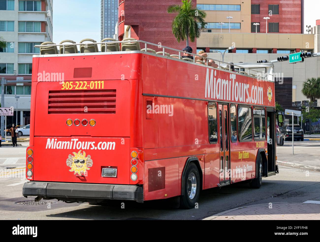 Miami, Florida, USA - 3 December 2023: Rear view of a tourist ...