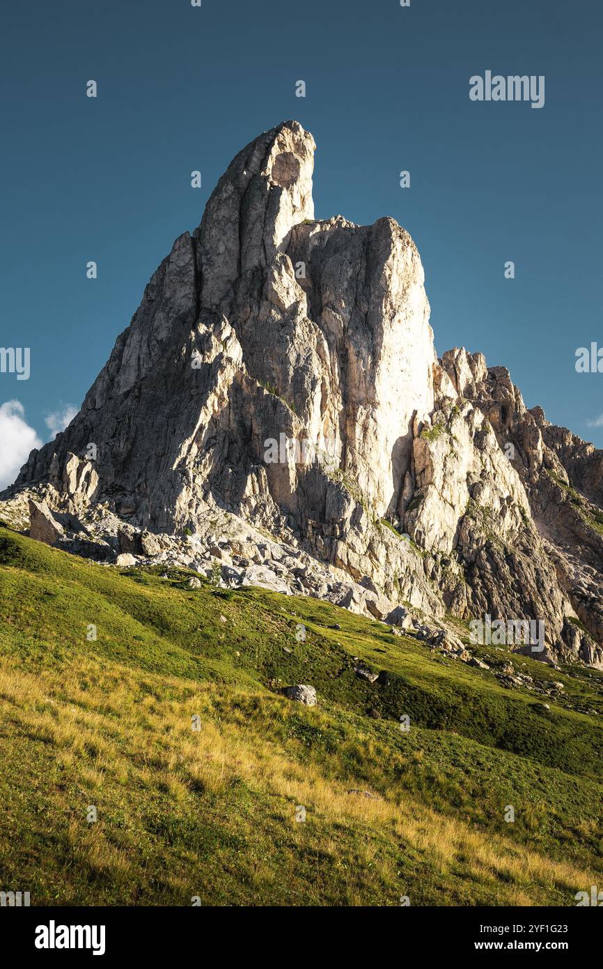 Enjoy a breathtaking glimpse of a majestic towering mountain peak ...