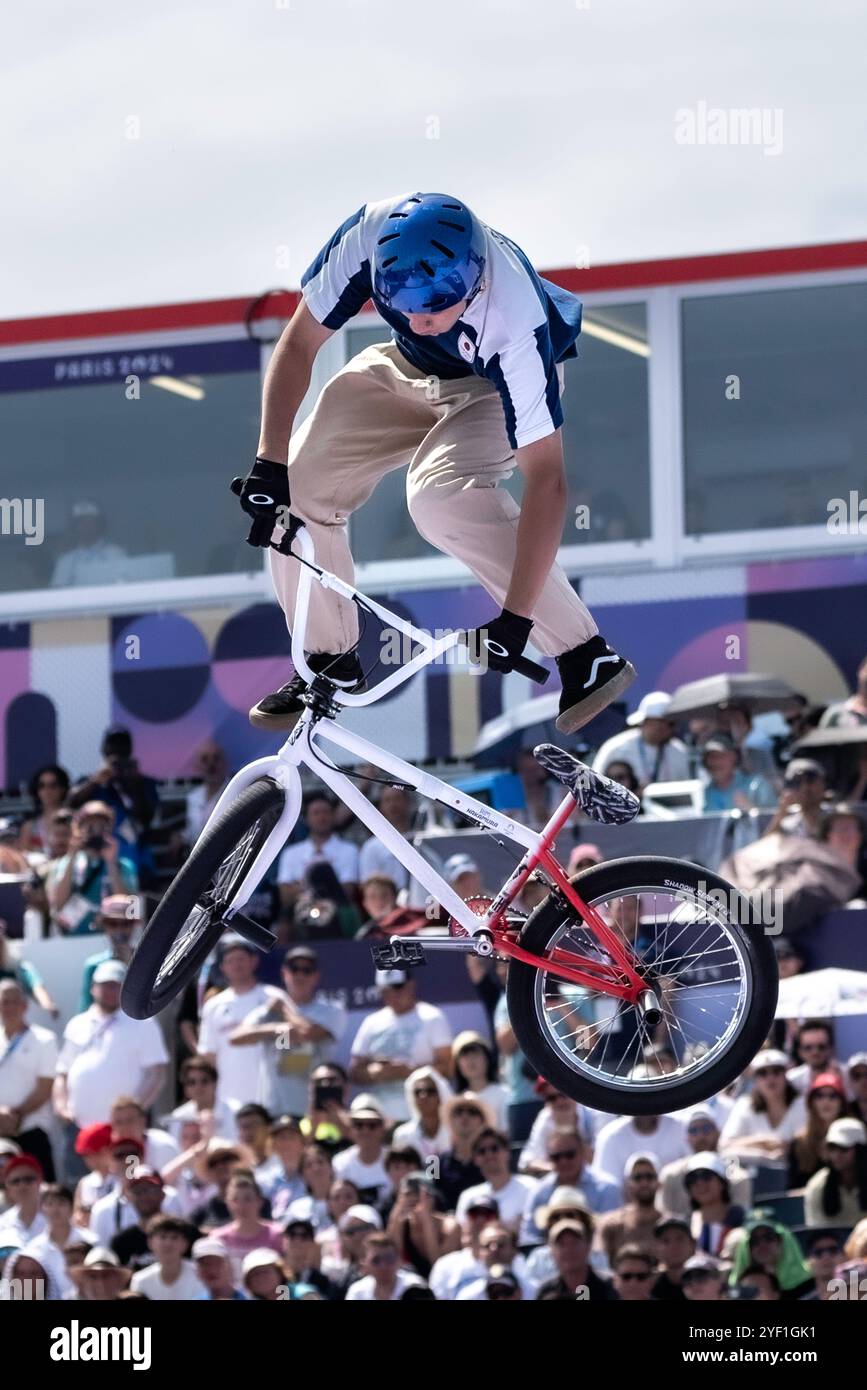 Rim Nakamura (JPN) competes in the Cycling BMX Freestyle Men's Park ...