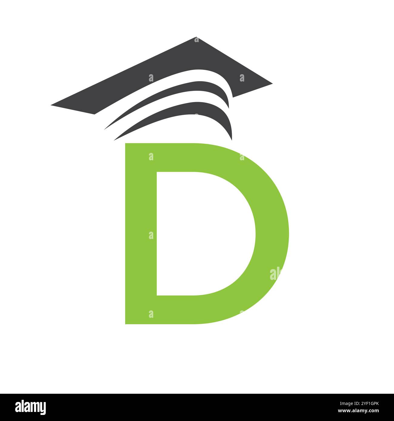 Letter D Education Logo Concept With Graduation Hat. Education Hat ...