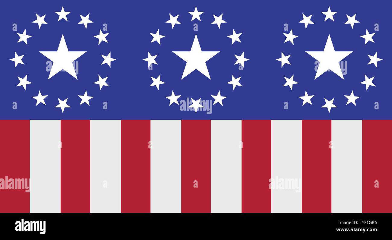 Stars in circles of stars. American elections. Polling place background ...