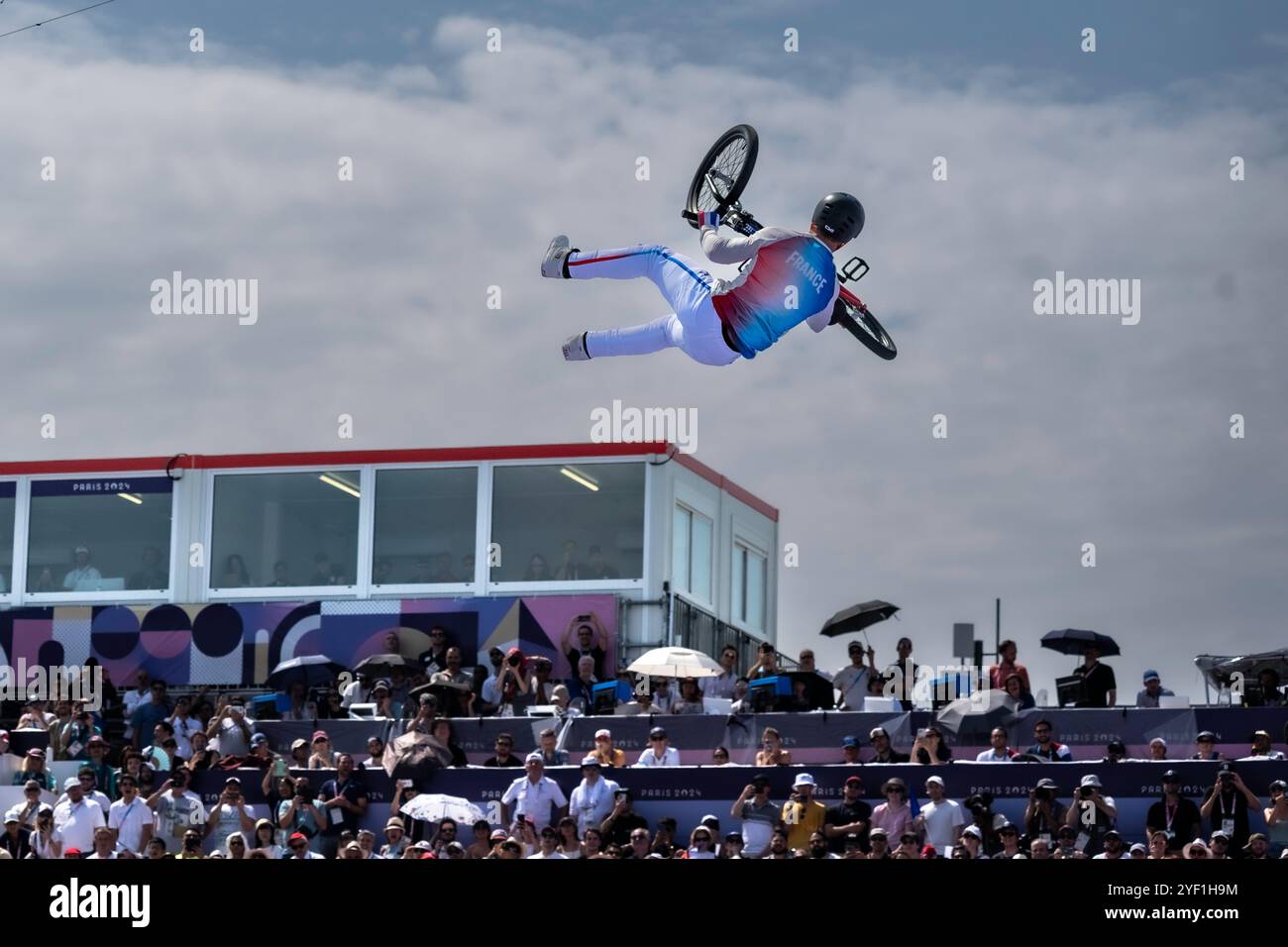 Anthony Jeanjean (FRA) competes in the Cycling BMX Freestyle Men's Park ...