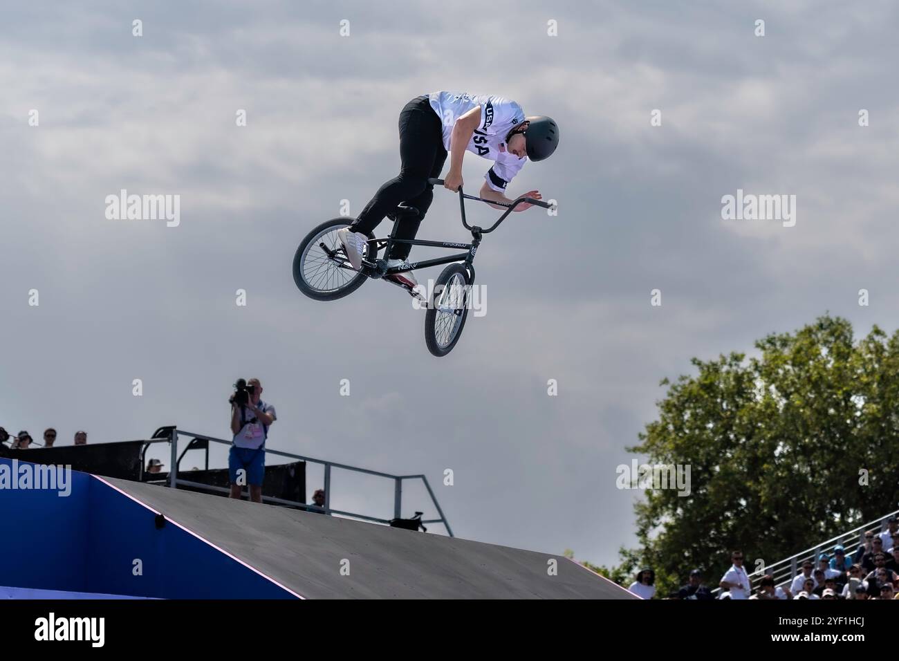 Justin Dowell (USA) competes in the Cycling BMX Freestyle Men's Park ...