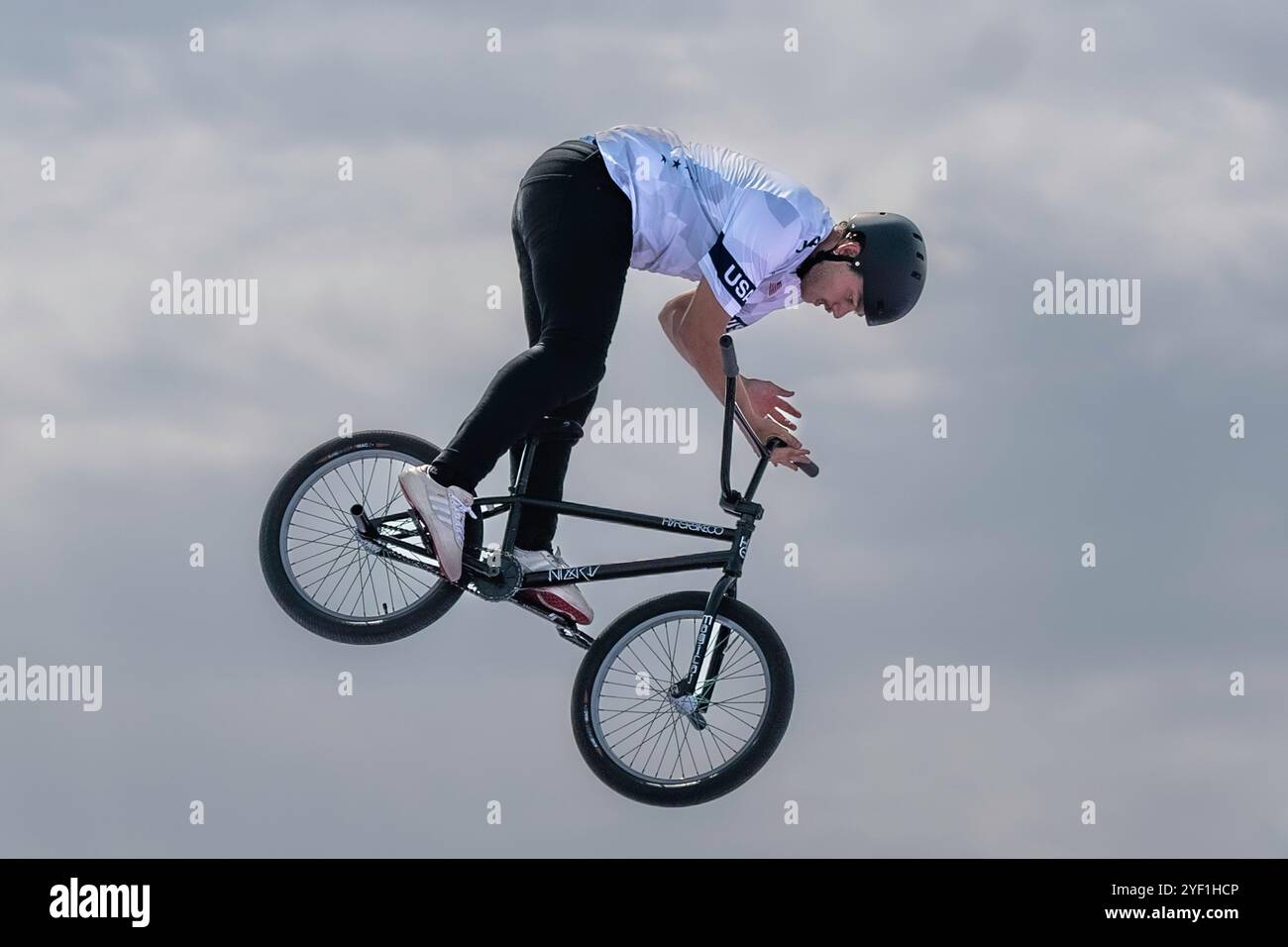 Justin Dowell (USA) competes in the Cycling BMX Freestyle Men's Park ...