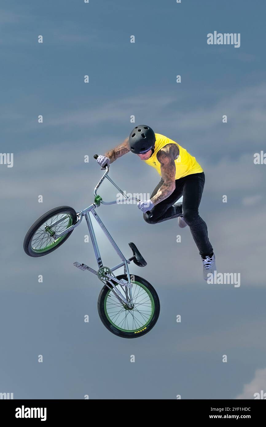 Logan Martin (AUS) competes in the Cycling BMX Freestyle Men's Park ...