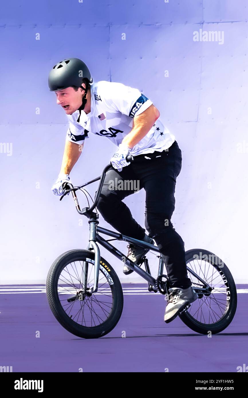 Marcus Christopher (USA) competes in the Cycling BMX Freestyle Men's ...