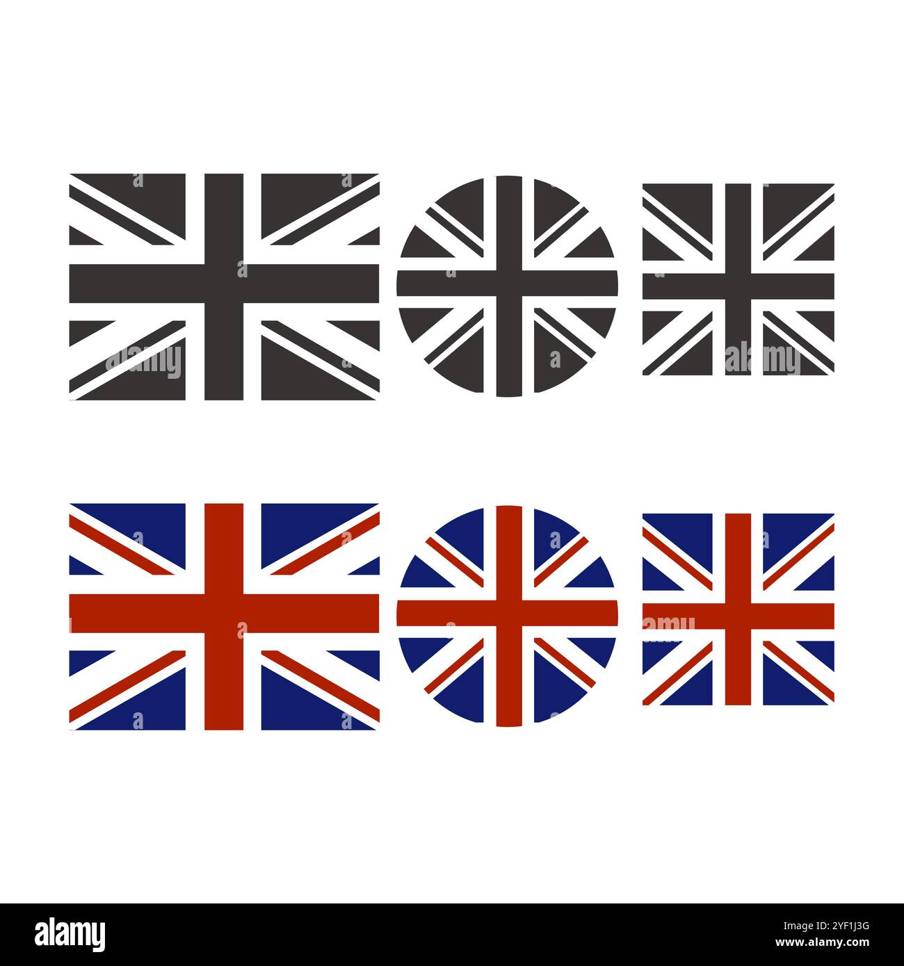 Black and white union flag Cut Out Stock Images & Pictures - Alamy