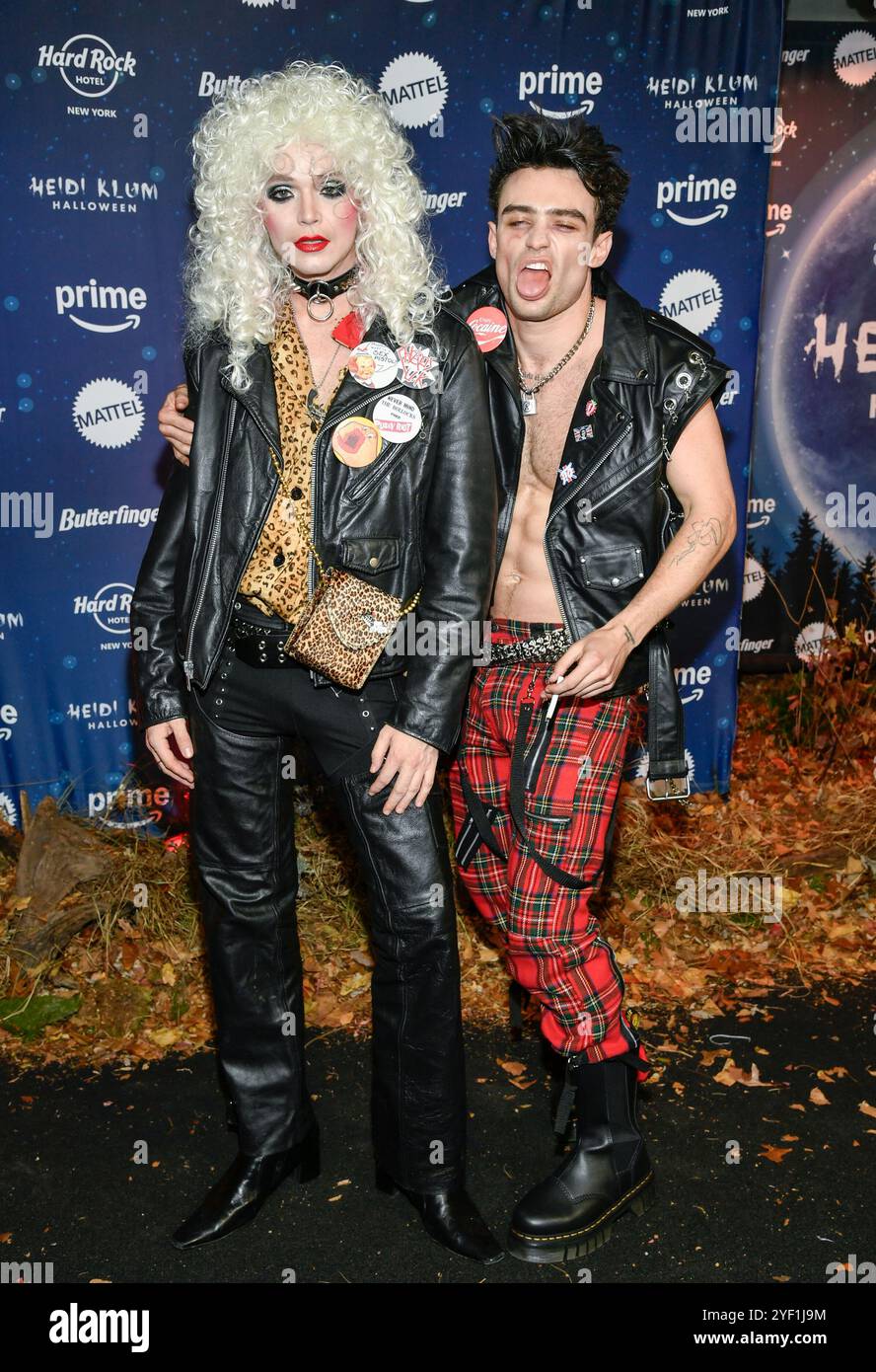 Julian Polak, left, and Thomas Doherty attend Heidi Klum's 23rd annual ...