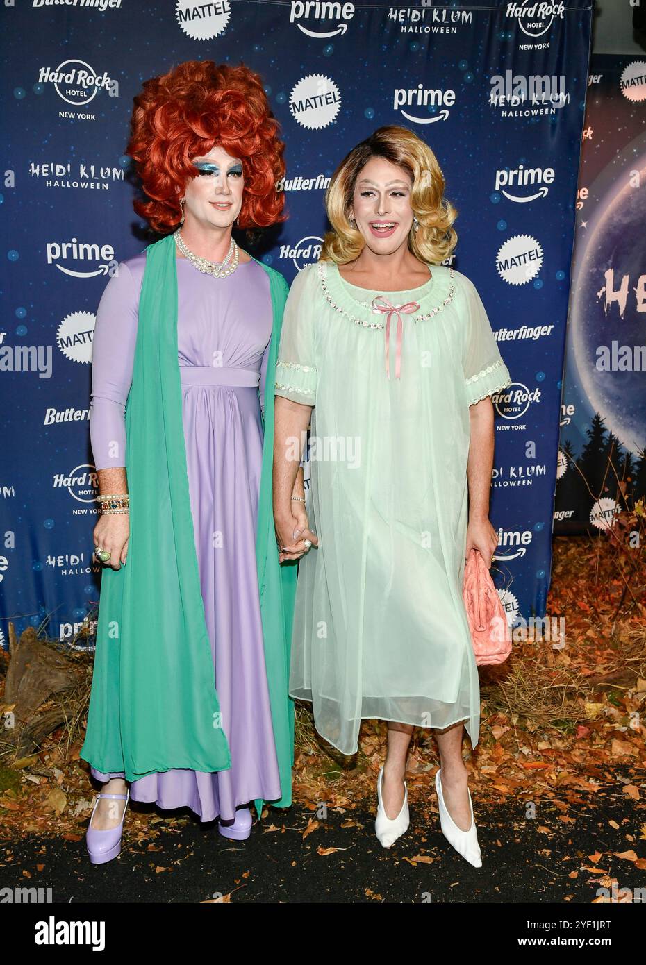 Natalia Thomas, left, and Jonathan van Ness attend Heidi Klum's 23rd ...