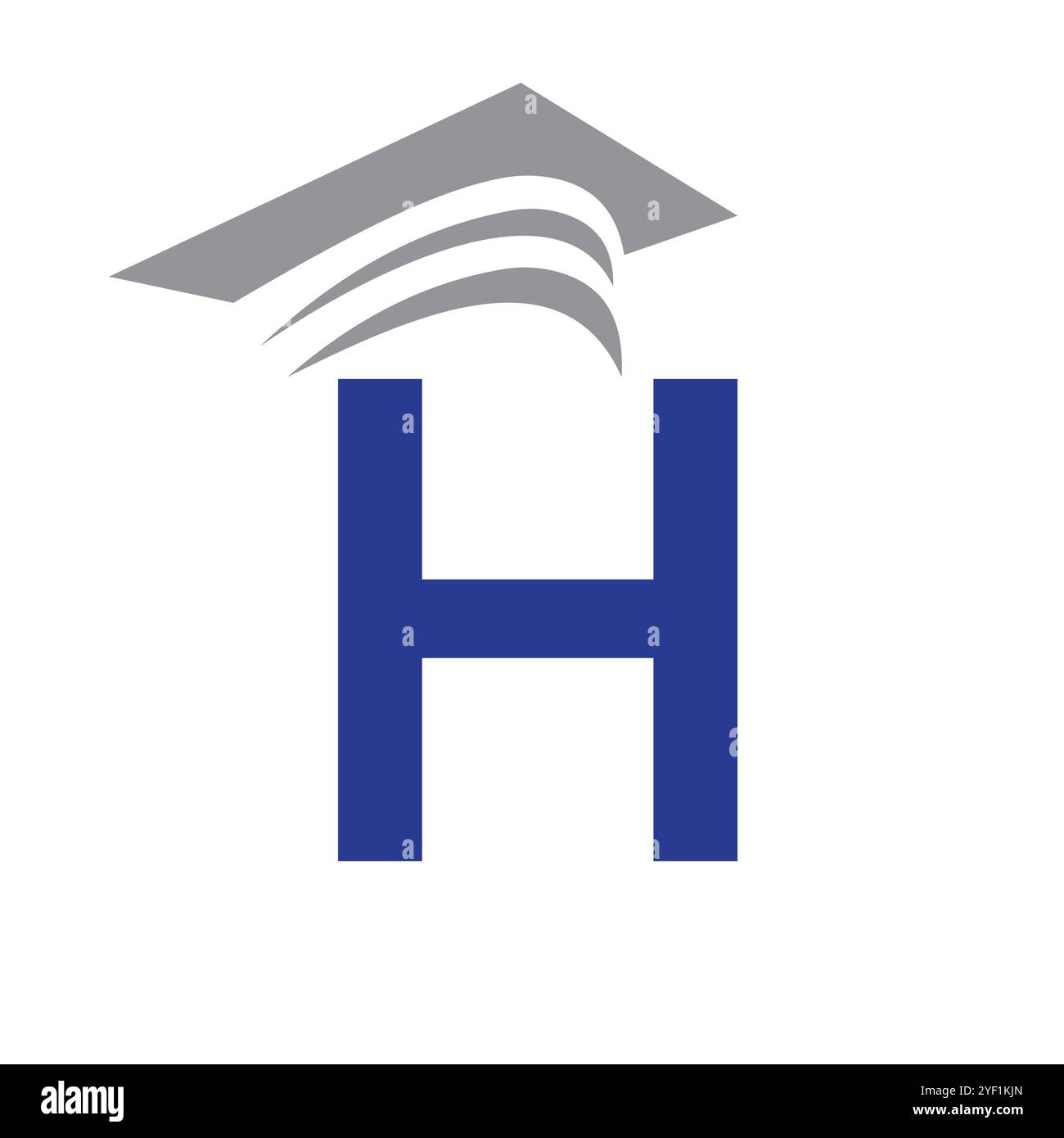 Letter H Education Logo Concept With Graduation Hat. Education Hat ...