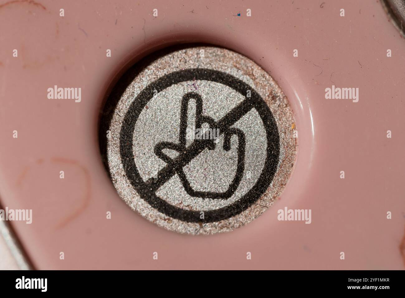 Warning Symbol Indicating No Touching or Interference Sign on a ...