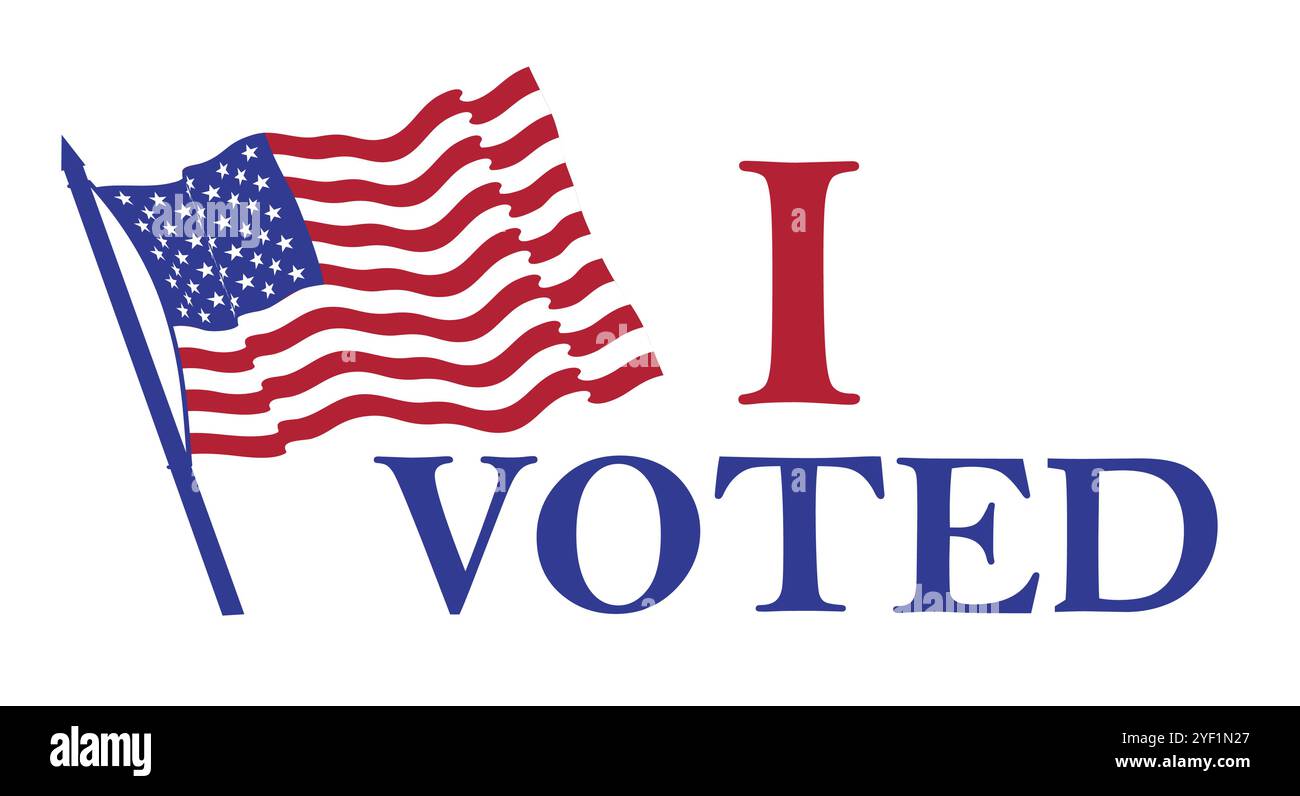 I voted sticker badge. American elections. Flat vector illustration ...