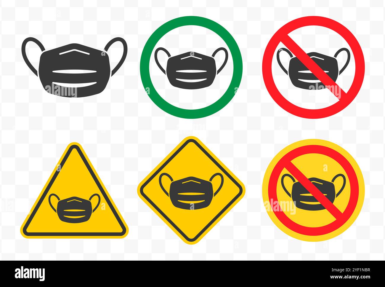 No face mask icon symbol. Protection mask not allowed sign logo. Vector ...