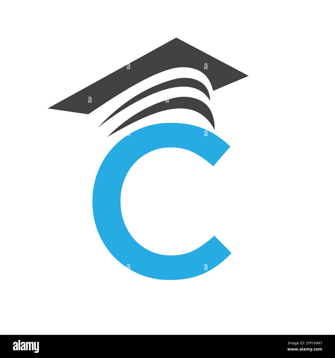 Letter C Education Logo Concept With Graduation Hat. Education Hat ...