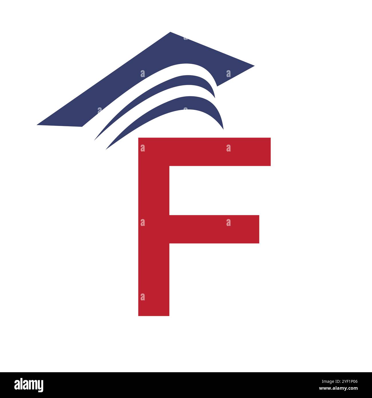 Letter F Education Logo Concept With Graduation Hat. Education Hat ...