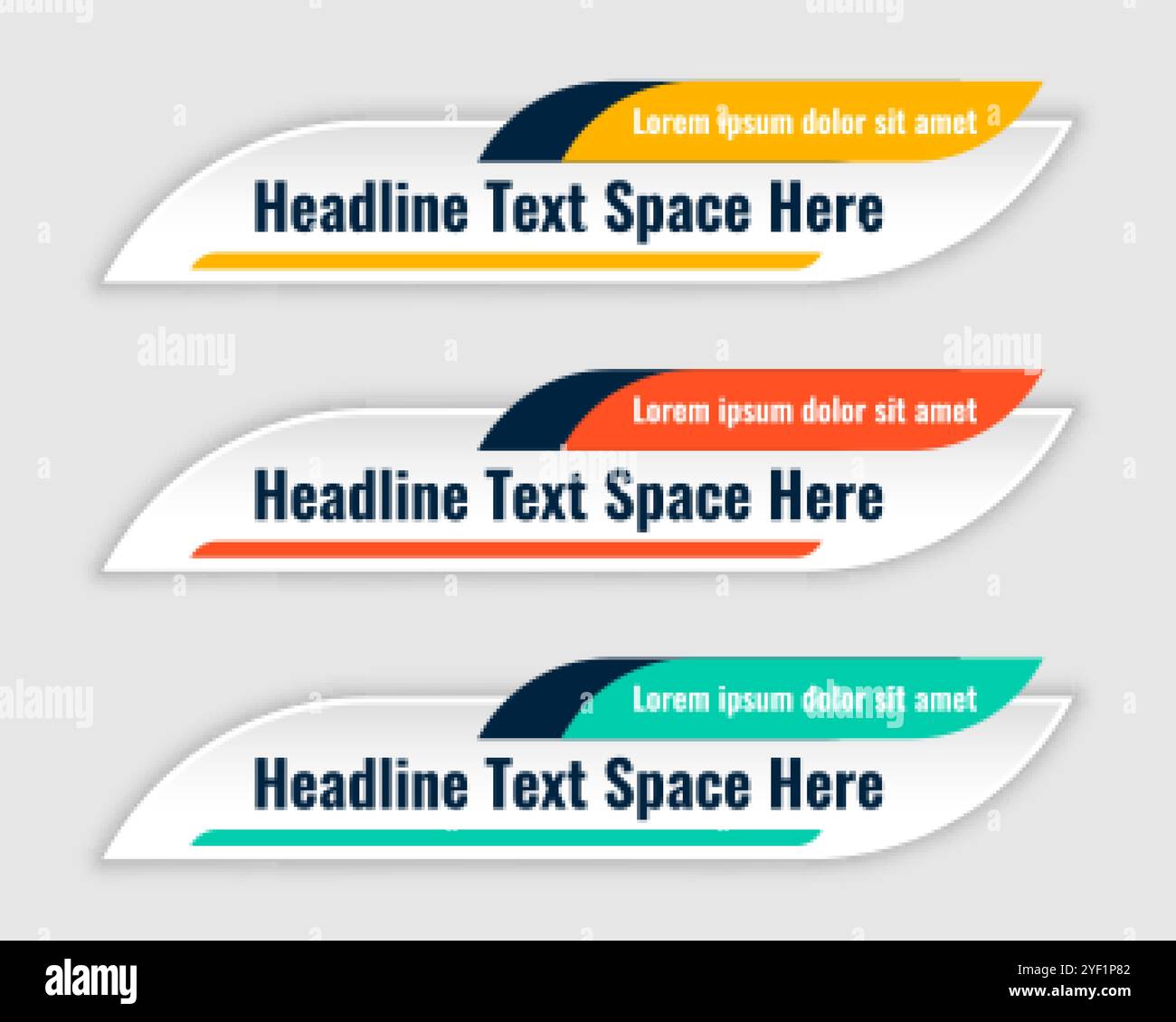 three colors lower third banners template design Stock Vector Image ...