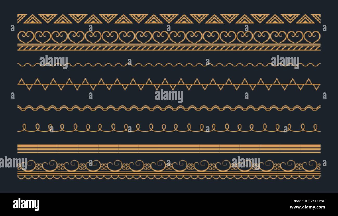 boho style ethnic borders pattern set design Stock Vector Image & Art ...