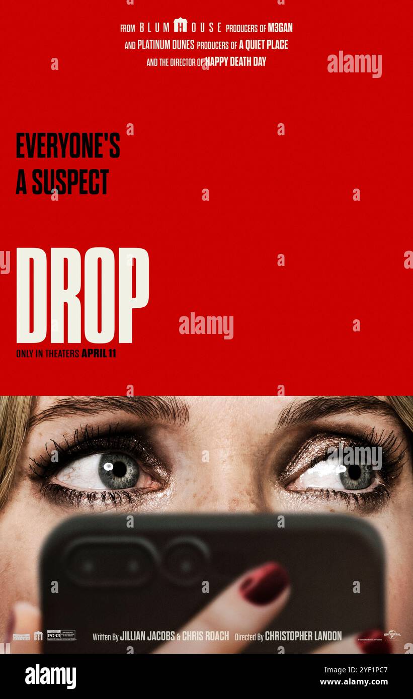 Drop (2024) directed by Christopher Landon and starring Brandon Sklenar ...