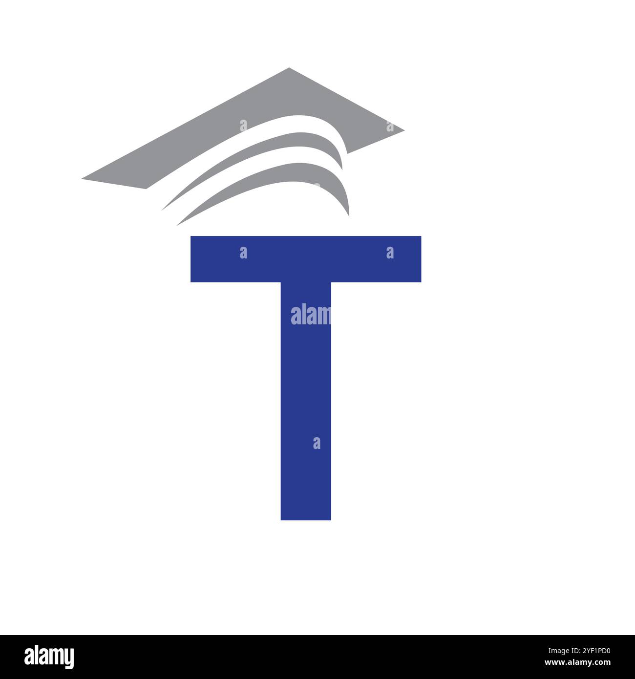 Letter T Education Logo Concept With Graduation Hat. Education Hat ...