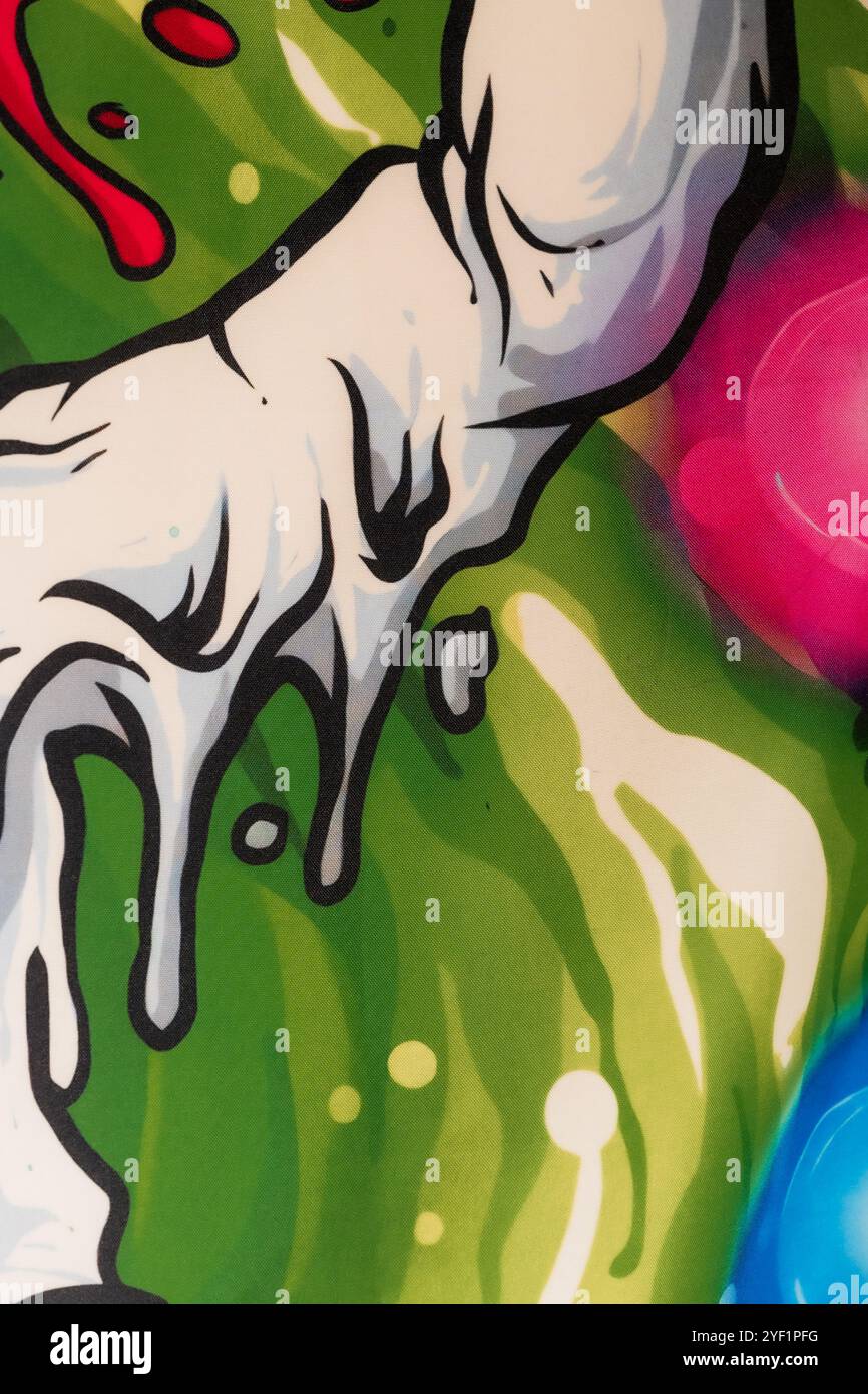 Vibrant Abstract Art Featuring a Dripping Hand Against a Colorful ...