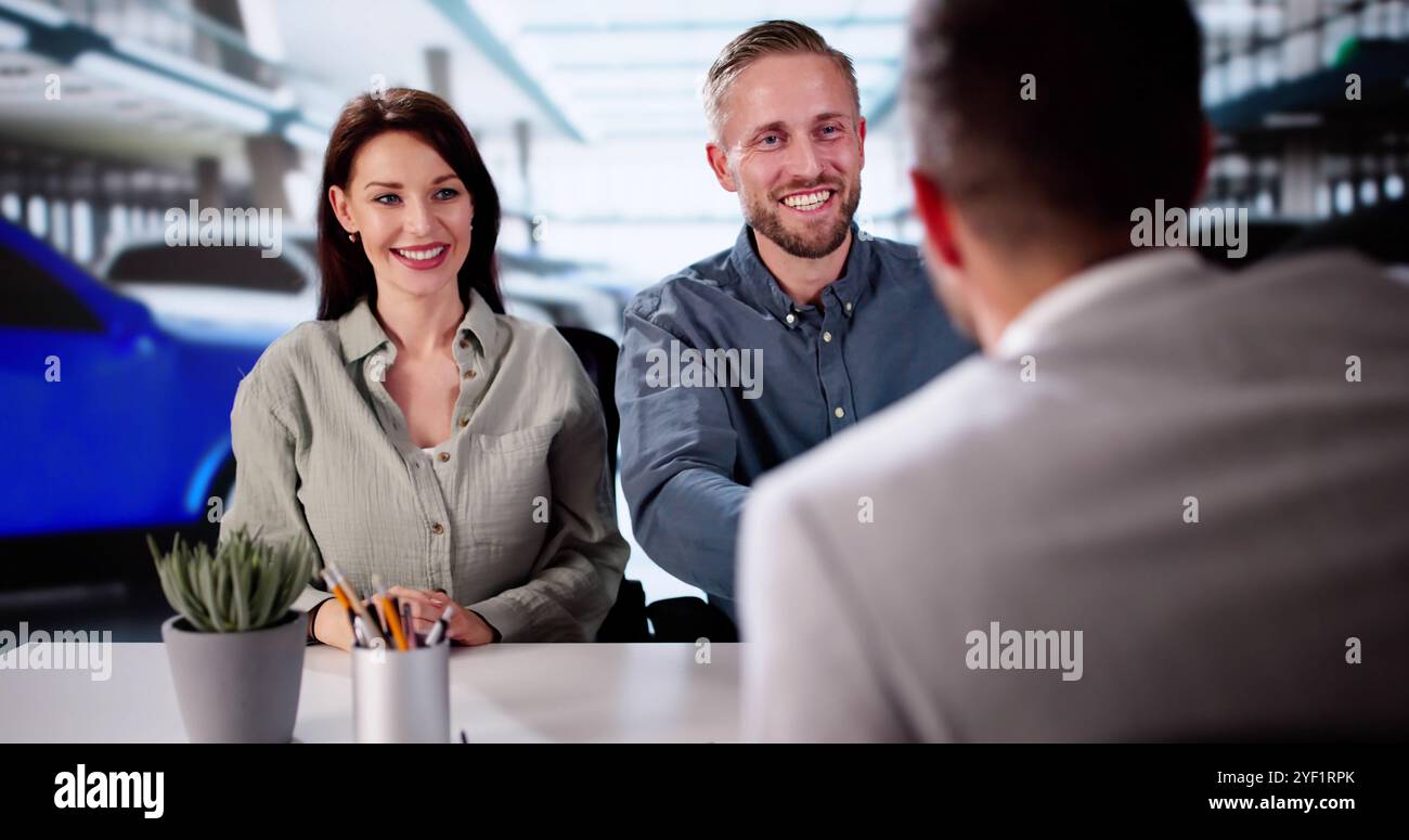 Customer And Car Salesman Handshake. Dealer Loyalty Stock Photo - Alamy