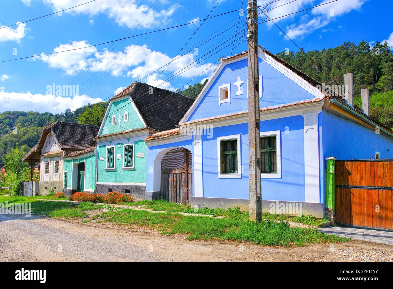 a typical old Saxonian village in Transylvania, Romania Stock Photo - Alamy