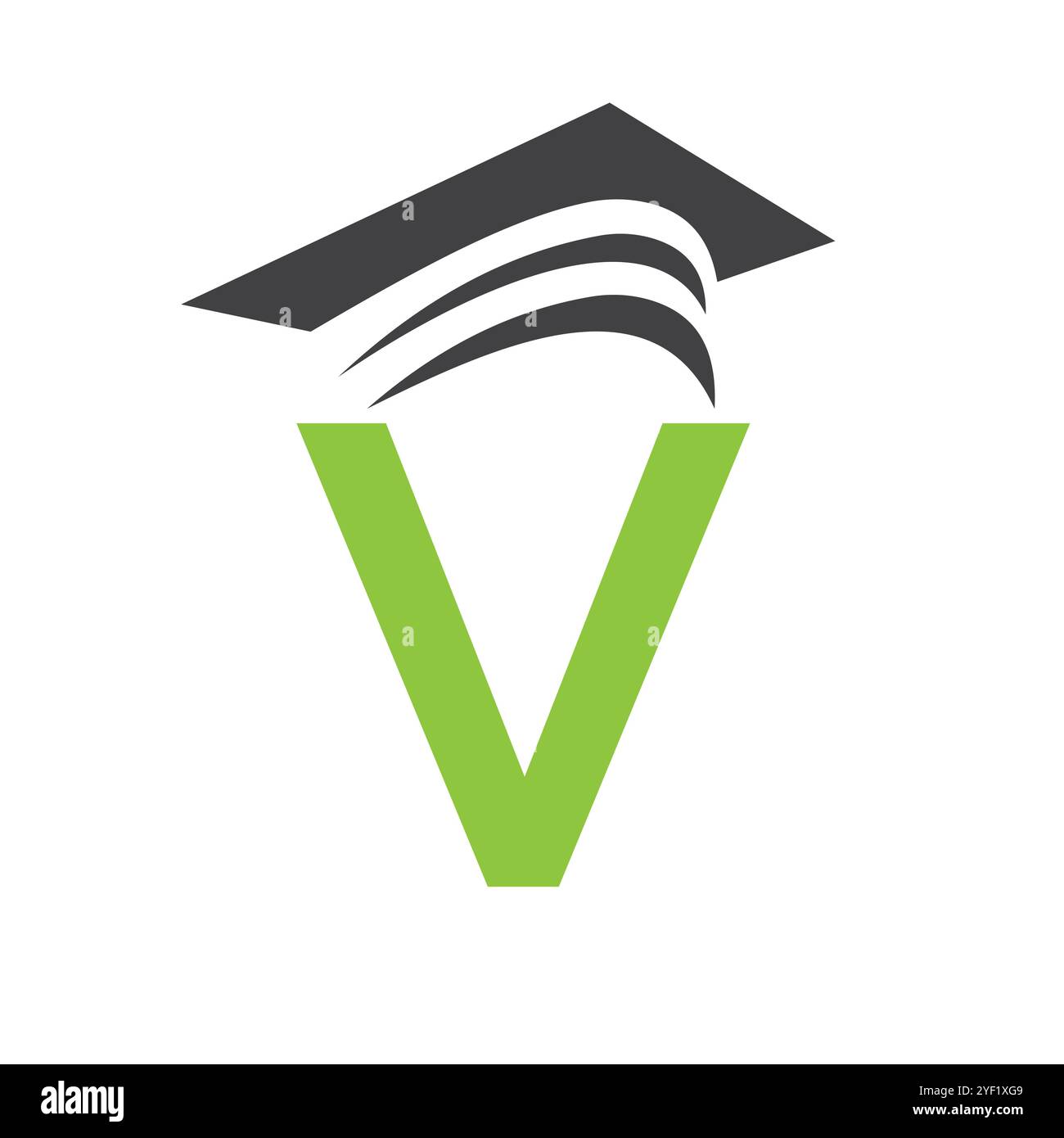 Letter V Education Logo Concept With Graduation Hat. Education Hat ...