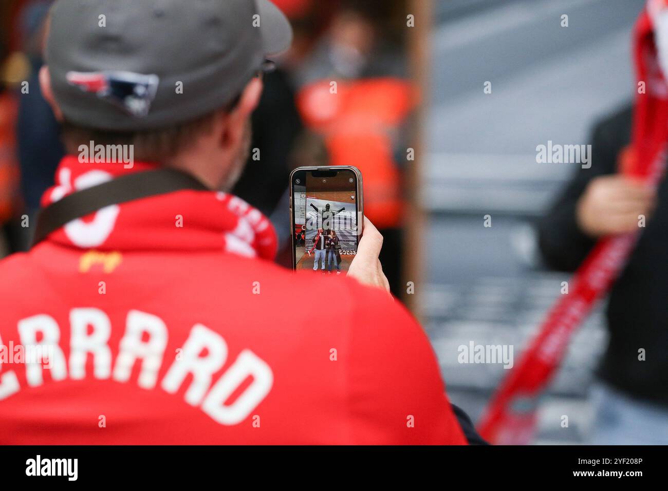 Liverpool, UK. 02nd Nov, 2024. Fans take photographs on their mobile ...