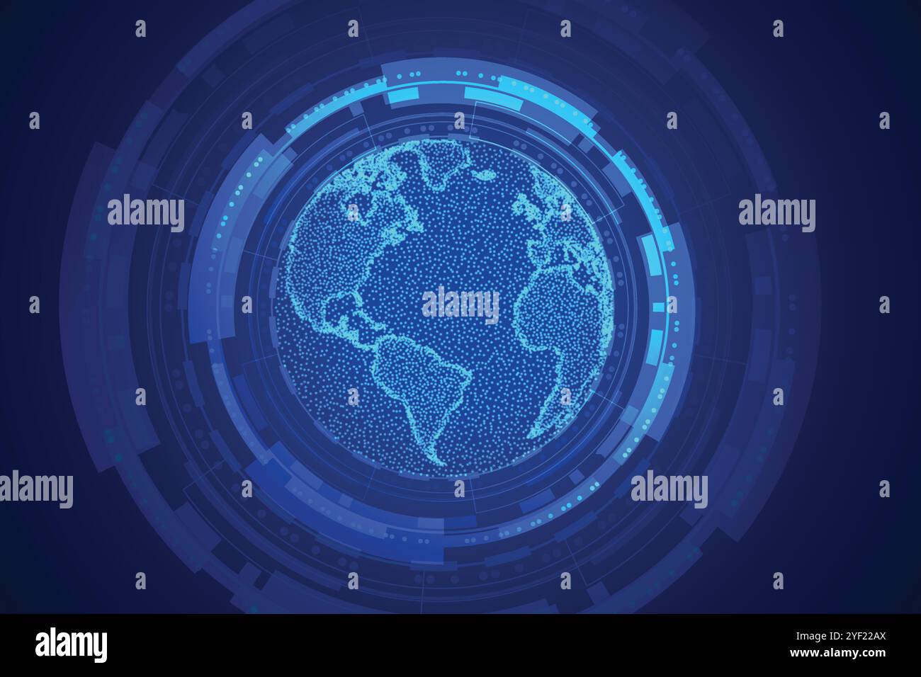 global technology earth concept blue background design Stock Vector ...