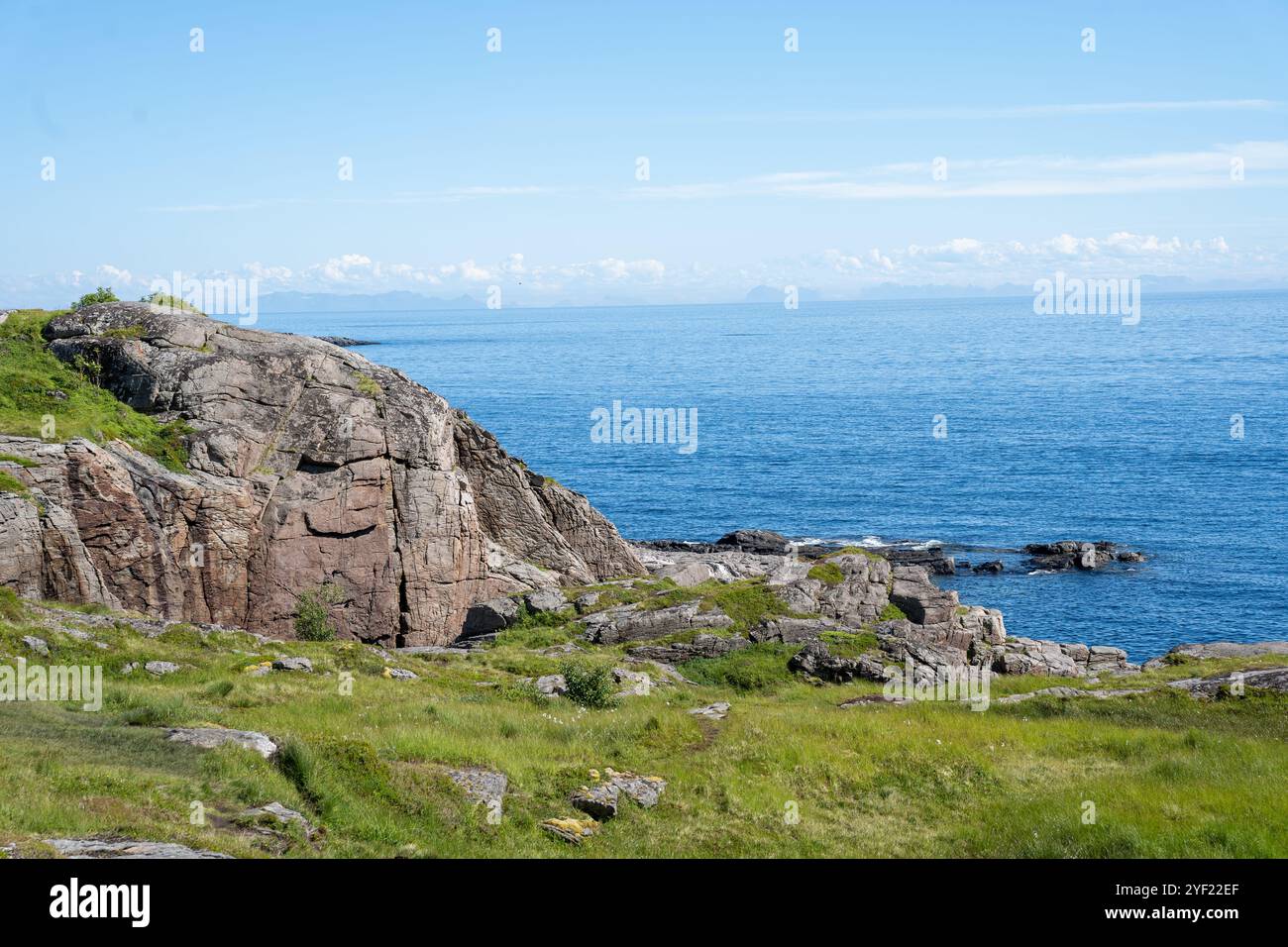 Cliffs in A, Norway small fishing village in Lofoten Islands Stock ...